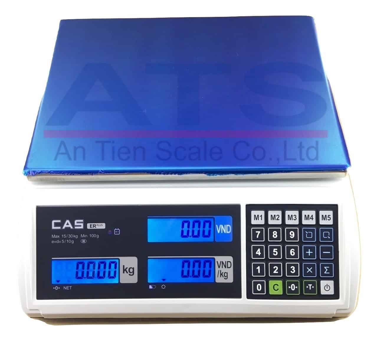 Cân điện tử CAS ER Plus – Cân tính tiền siêu thị, hiển thị 3 màn hình ...